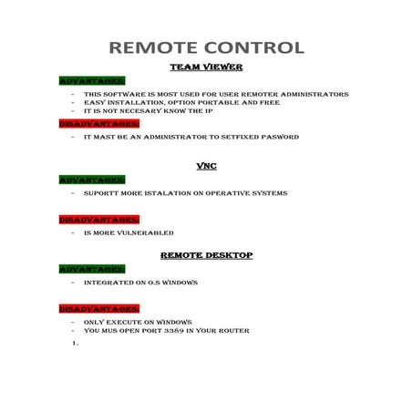 Remote control | PDF