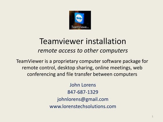 How to use Teamviewer | PPT | IT and Internet Support | Internet