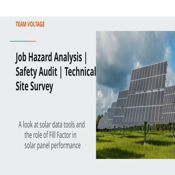 Comprehensive Job Hazard Analysis and Safety Audit for Solar Panel ...