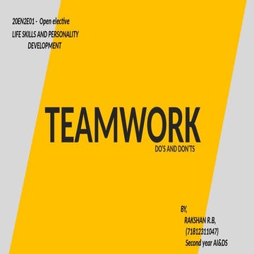 Learning how to work together Lesson Powerpoint | PPTX