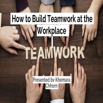 Team Work Building: How to Build Teamwork at the Professional Working ...