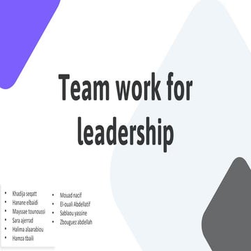 Leadership Teamwork Ppt