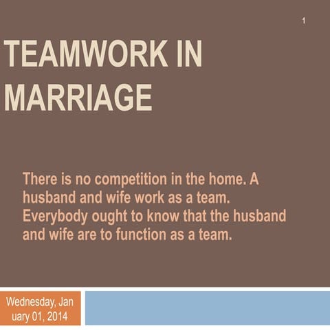 Teamwork in marriage | PPTX