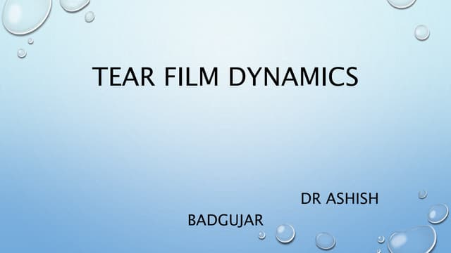 anatomy And Physiology of tear film | PDF
