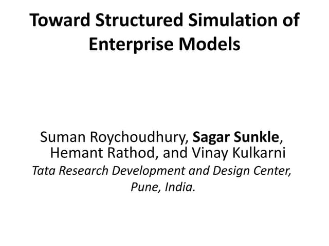 Toward Structured Simulation Of Enterprise Models Pptx Computing Technology And Computing