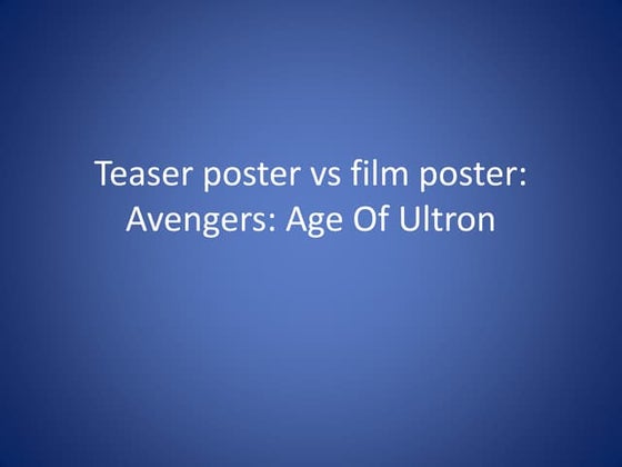 Teaser vs poster | PPT