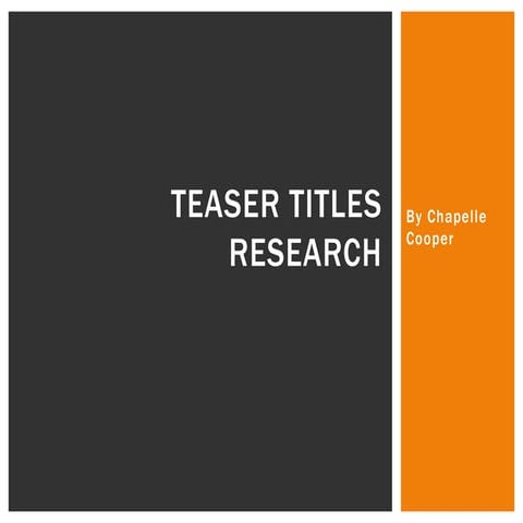Teaser titles research | PPT