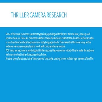 Thriller camera research | PPT