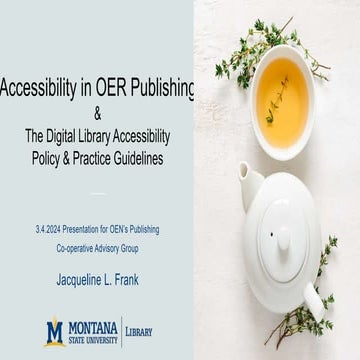 Accessibility in OER Publishing and The Digital Library Accessibility ...