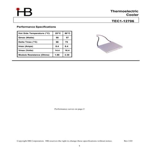 Datasheet of TEC-1-12706 in English | PDF