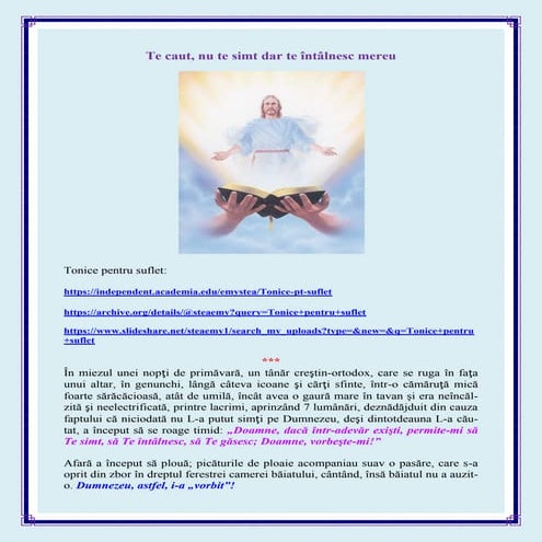 Tonice pentru suflet - Te caut, nu te simt dar te întâlnesc mereu | PDF