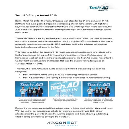 Tech.AD Europe 2019 - Meet the Award Winners | PDF