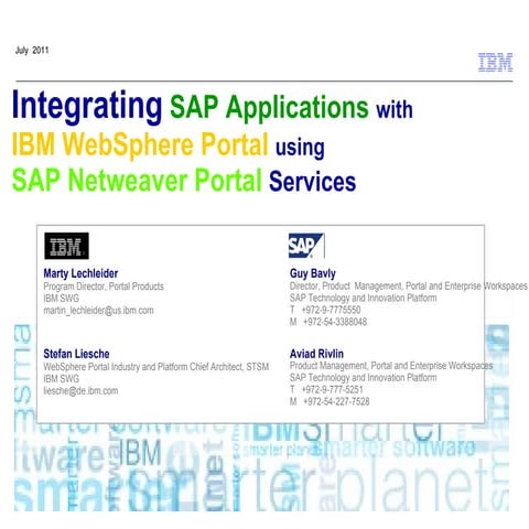 Integrating Sap With Web Sphere Portal Ppt