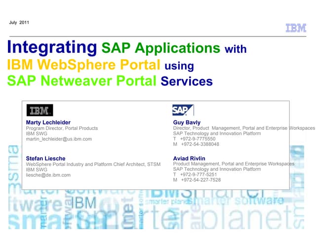 Integrating Sap With Web Sphere Portal Ppt