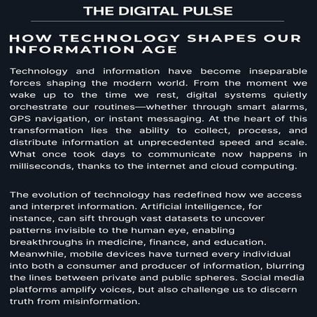How Technology Shapes Our Information Age | PDF