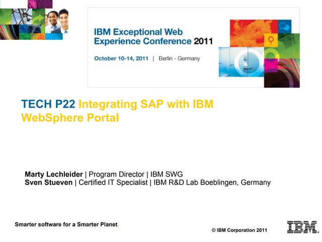 Tech P22 Integrating Sap With Web Sphere Portal Ppt
