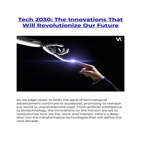 Pioneering the Future: Recent Innovations and New Technology Ideas | PDF