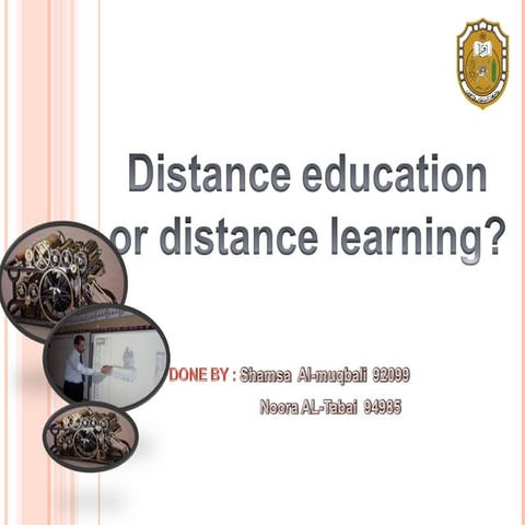 Distance learning or Distance education | PPT | Online Education ...