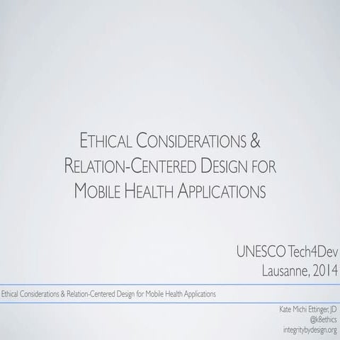 Ethical Considerations and Relation Centered Design for mHealth Applications | PDF
