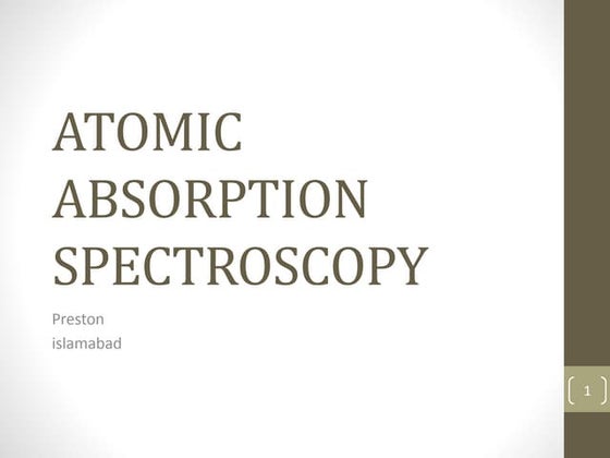 Applications of Atomic Absorption Spectrometry (AAS) | PPT | Chemistry ...