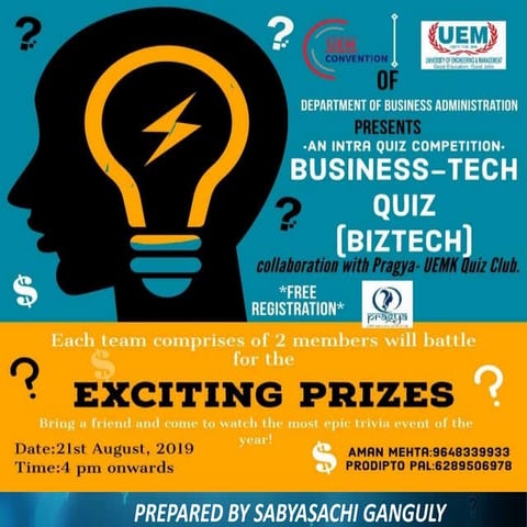UEM Tech Biz Quiz 2019 Prelims | PPT