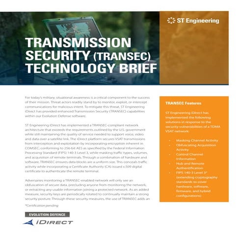 Transmission Security Transec Technology Brief Pdf