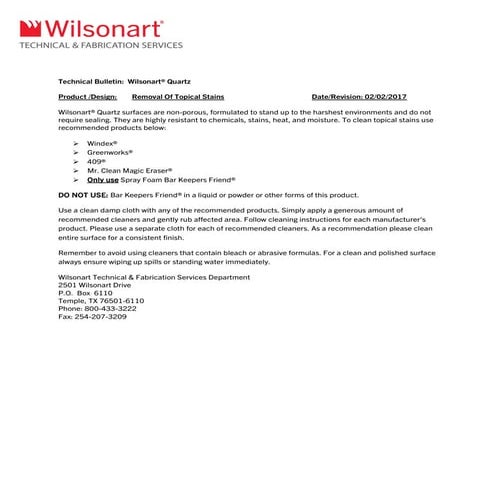 Tech bulletin topical stains 2.2.17