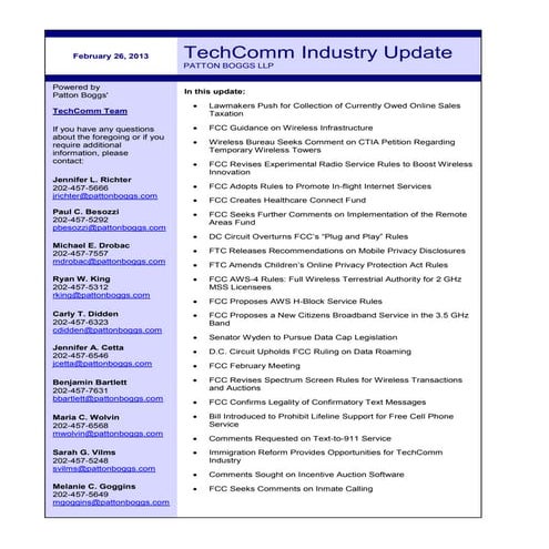 TechComm Industry Update - February 26, 2013 | PDF