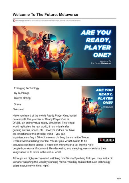 Metaverse the future.pptx | Augmented Reality | Technology & Computing