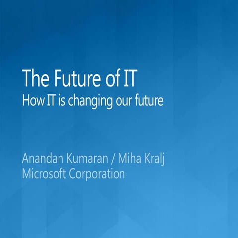 Teched 2010 the future of IT | PPT