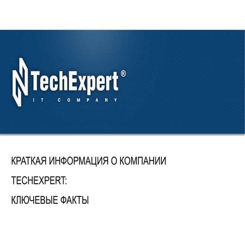 Информация о компании TechExpert, ключевые факты | PPT