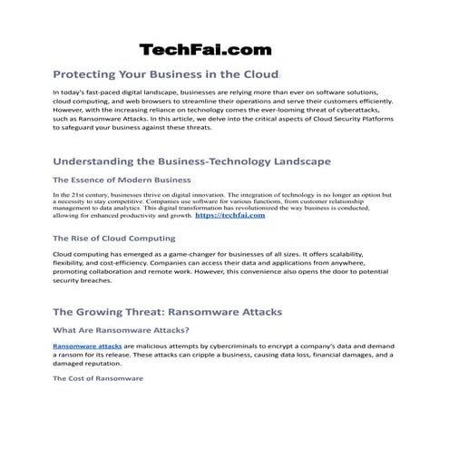 Cyber Security in Cloud Computing: Challenges and Solutions | PDF