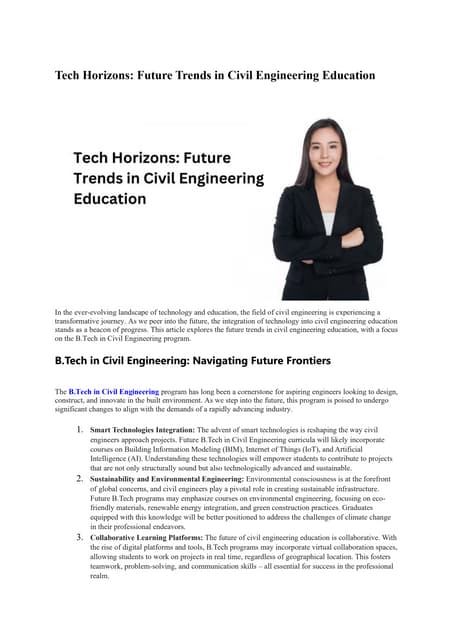Future of Civil Engineering: Trends and Challenges | PPT