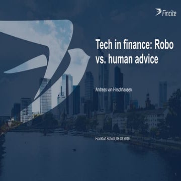 Tech in finance. robo vs. human advice. digital wealth management by ...