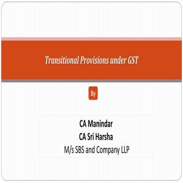 Transitional Provisions under GST | PPT