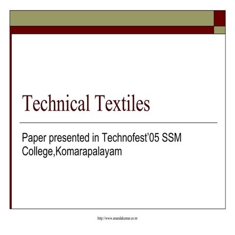Technical Textiles | PPT