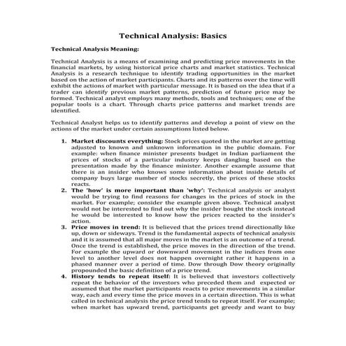 Technical Analysis basics P. SAI PRATHYUSHA ( PONDICHERRY UNIVERSITY ...
