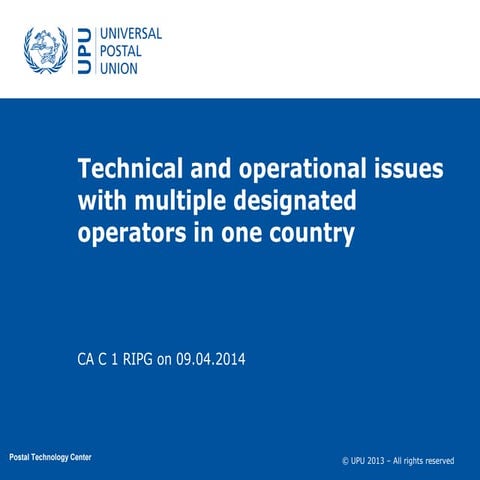 Technical and operational issues with multiple designated operators in ...