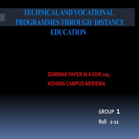 Technical and vocational in distance education | PPTX
