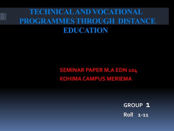 Technical Vocational Education | PPTX