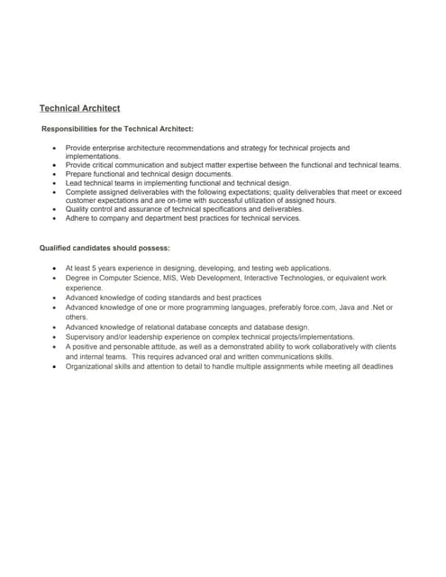 Technical Architect Javaj2ee Doc Computing Technology And Computing 0523