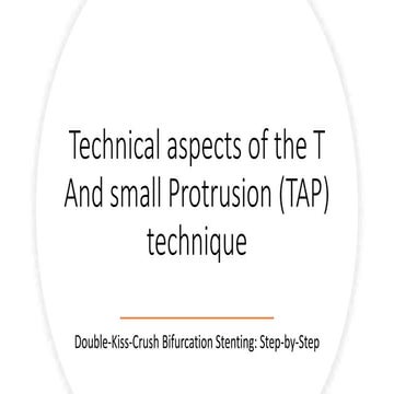 Technical aspects of the t and small protrusion tap | PPTX