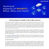 Technical Aspects of WebRTC: What, Why and How? | PDF