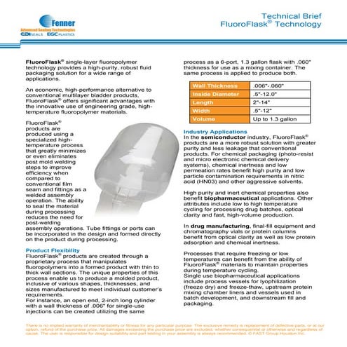 Technical brief fluoro flask technology today | PDF | Chemistry | Science