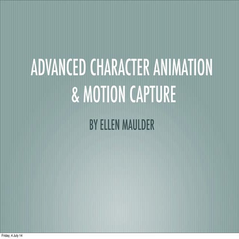 Motion Capturing Technology | PPTX