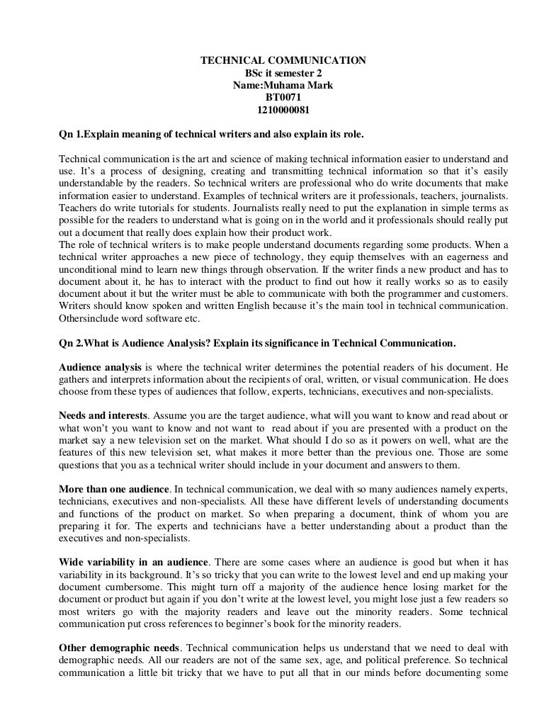 Technical communication