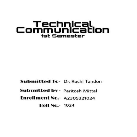 Technical communication assignment 1 converted | PPTX