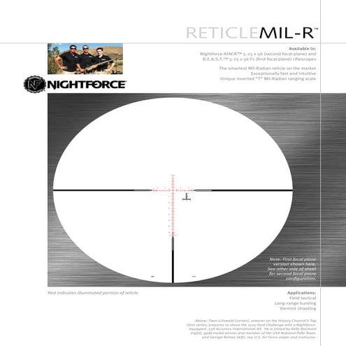 Technical data NIGHTFORCE Reticle MIL-R | Optics Trade | PDF