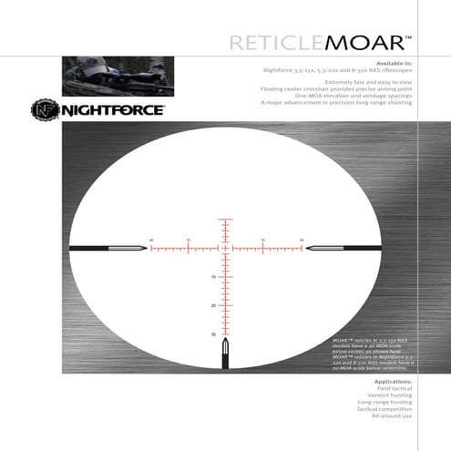 Technical data NIGHTFORCE Reticle MOAR | Optics Trade | PDF