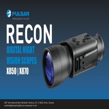 Technical data PULSAR Recon X850, X870 | Optics Trade | PDF